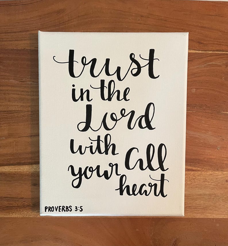 Proverbs 3:5 Scripture Wall Art - Etsy