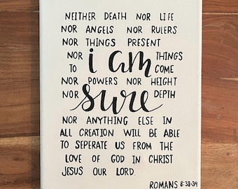 Romans 8:38-39 Scripture Wall Art Inspirational Wall Decor - Etsy