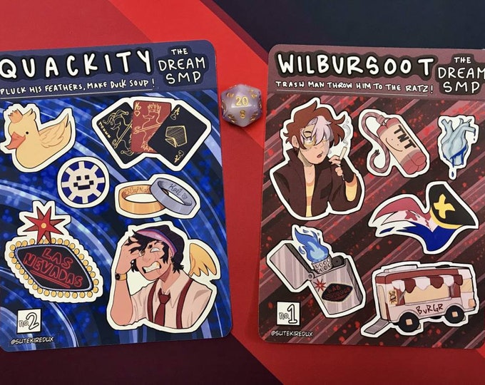 Tnt Duo Sticker Sheet Package Set Wilbur Soot And Alex Quackity Dream Smp Dsmp Las Nevadas L