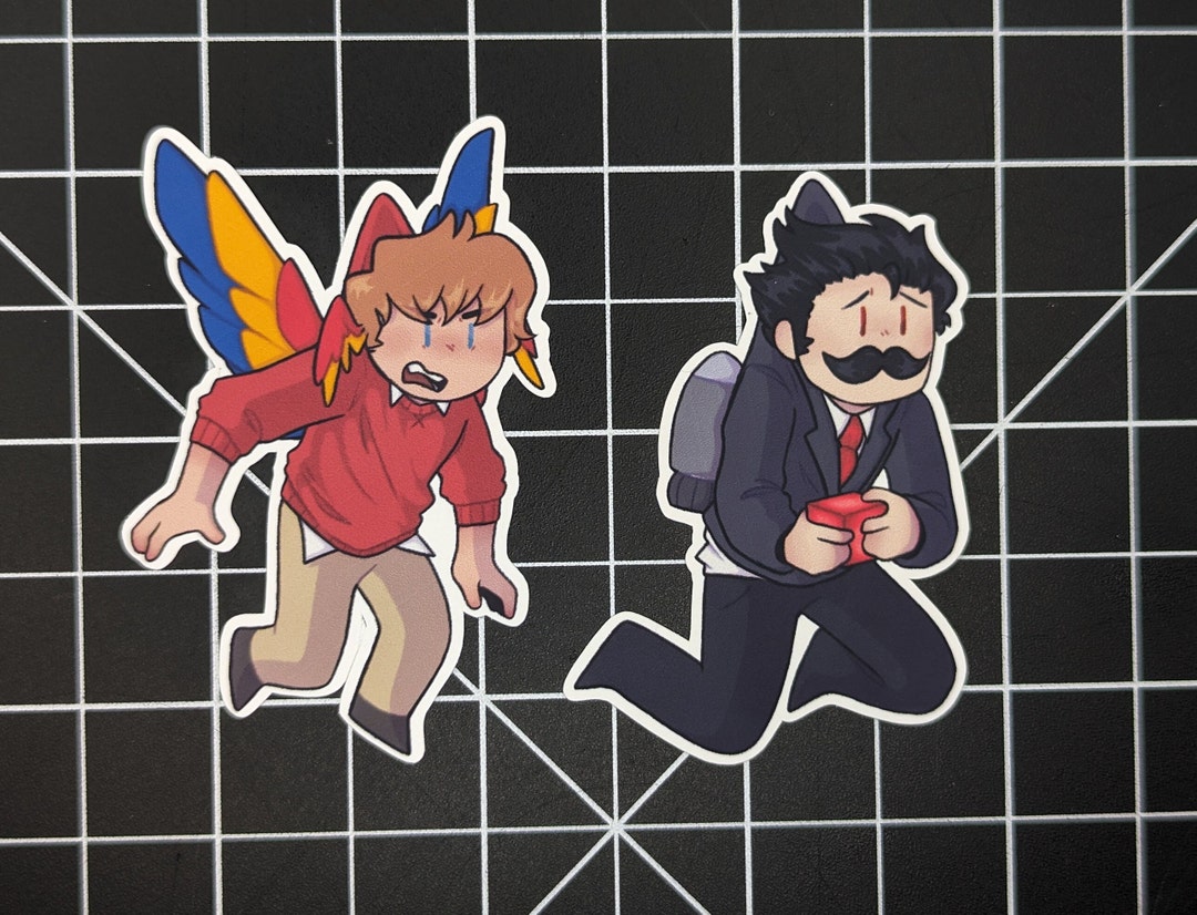 Grian & Mumbo 2.5 Inch Scruffed Stickers Hermitcraft - Etsy