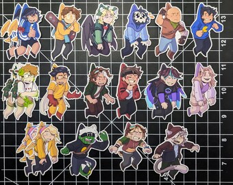 QSMP Charm Series 2.5" Inch Scruffed Cubitos | Quackity, Philza, Slimecicle, El Mariana, Fitmc ...