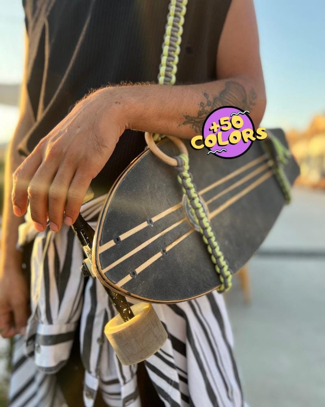 Handmade Macrame Skateboard Carrying Strap - Customizable Colors ...