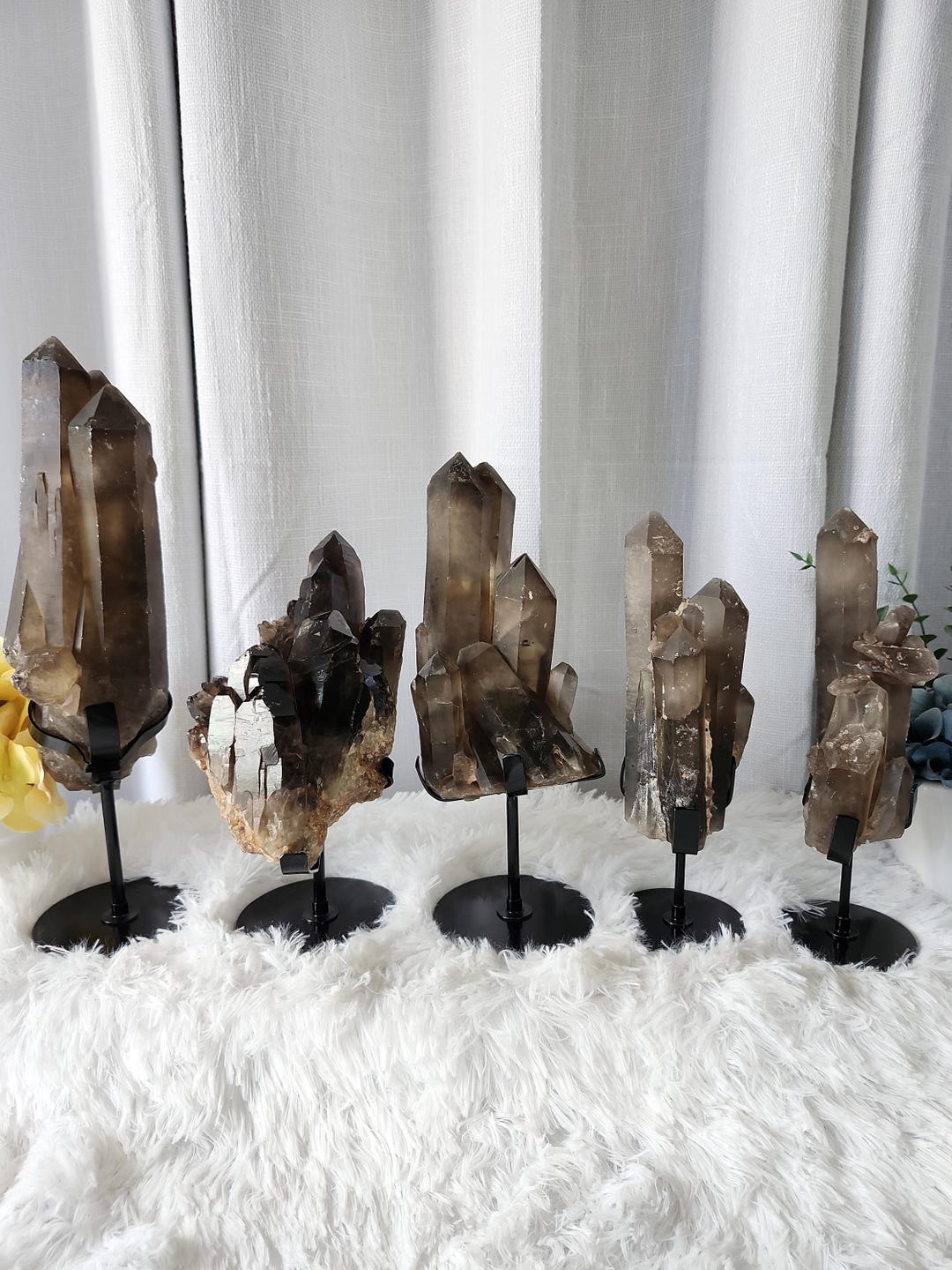 Smoky Quartz Large Crystal Cluster With Custom Stand - | Growth ...