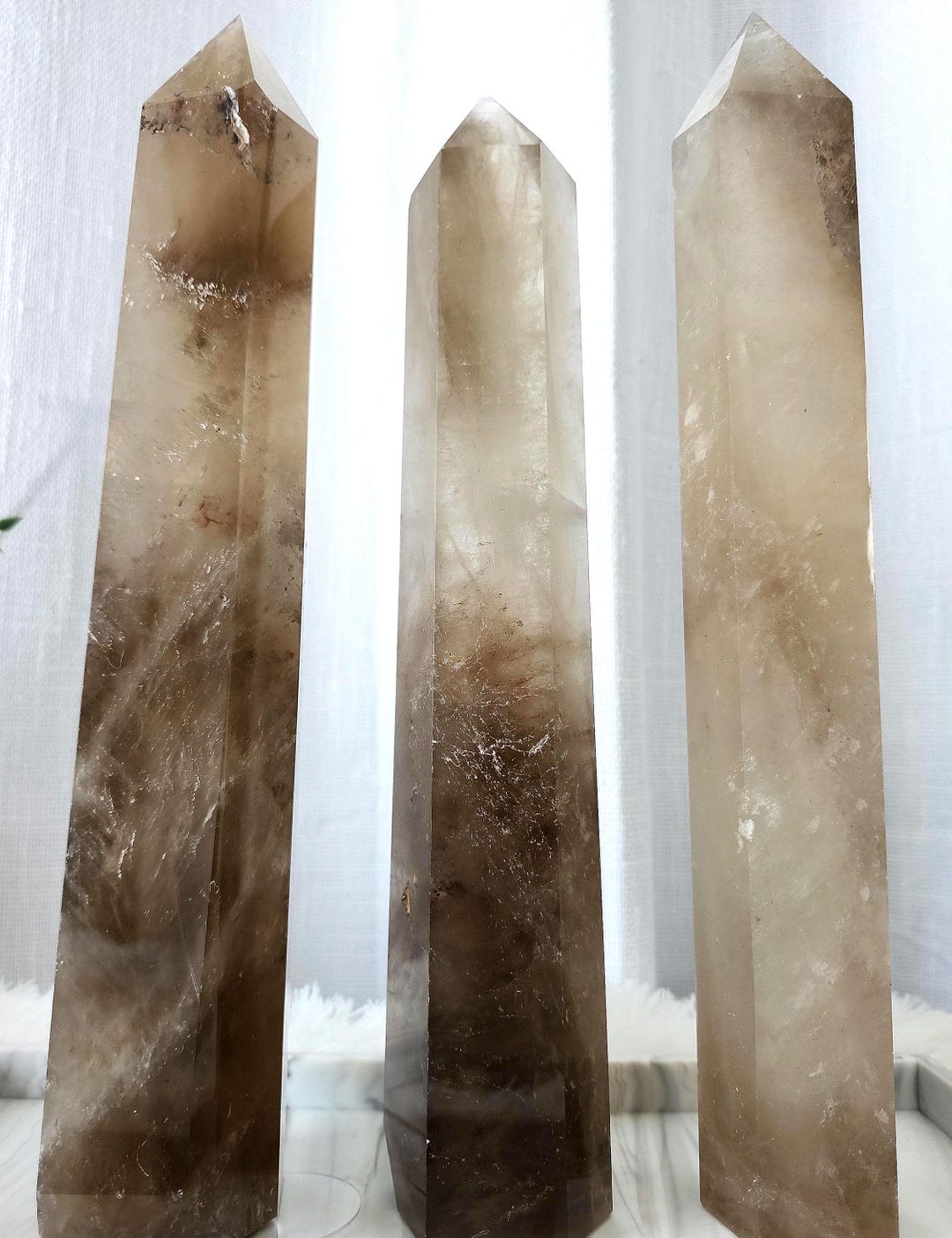 Smoky Quartz Large Crystal Towers | Growth | Grounding | Protection ...