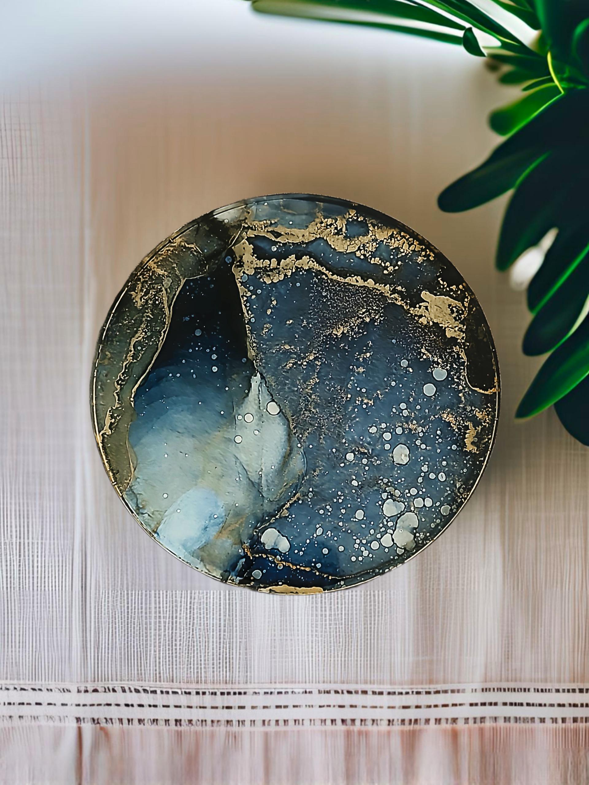 Set of 4 Epoxy Resin Art Coasters 'the Sodalite' - Etsy