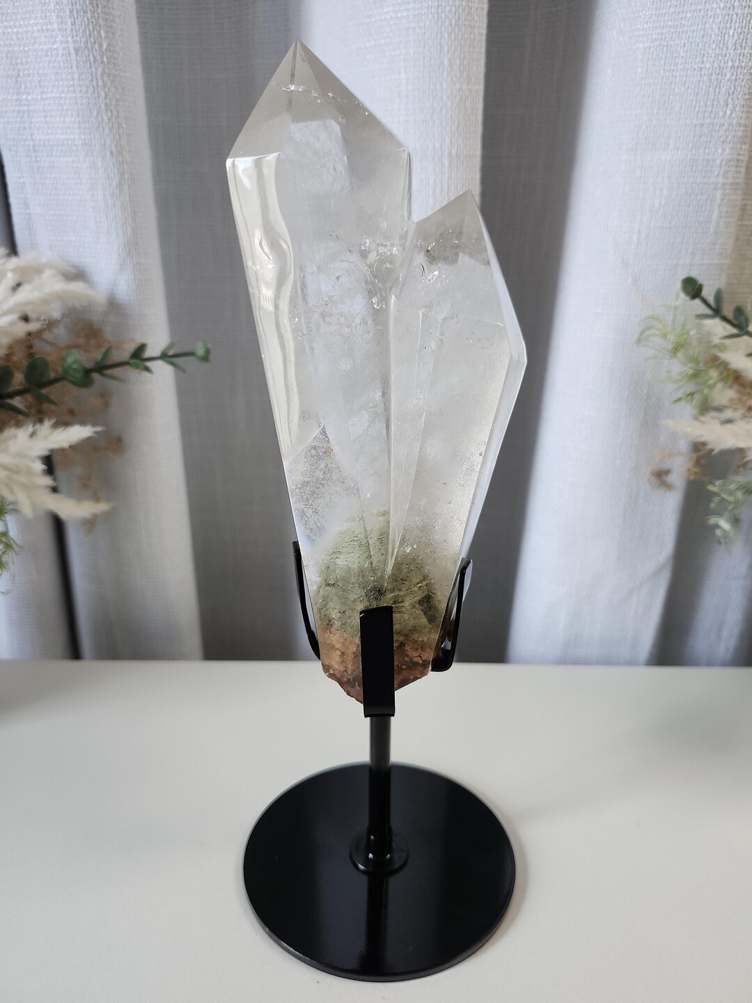 Garden Quartz 2.4lb Double Point Crystal Root With Stand ...