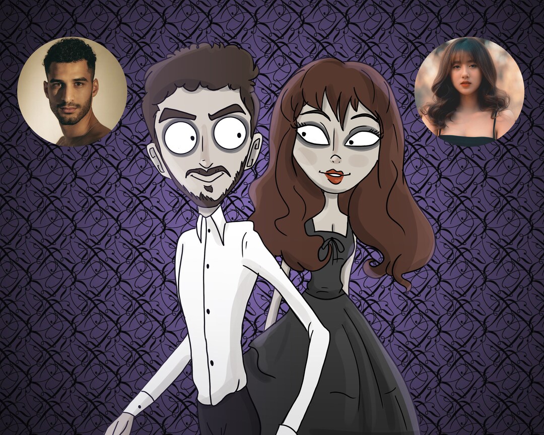 Become Burton's Character Burton Drawing Style - Etsy