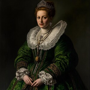 Personalized Queen Royal Portrait From Photo, Historical Renaissance ...