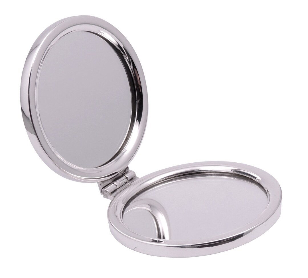Handbag Mirror in Sterling Silver 925 Handmade in Italy. Folding Double ...