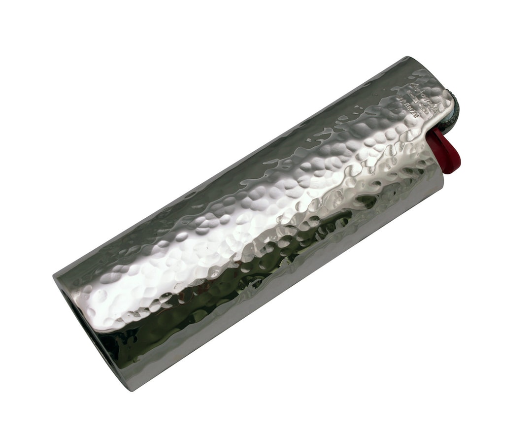 Sterling Silver 925 Hammered Bic Lighter Medium Cover Handmade in Italy ...
