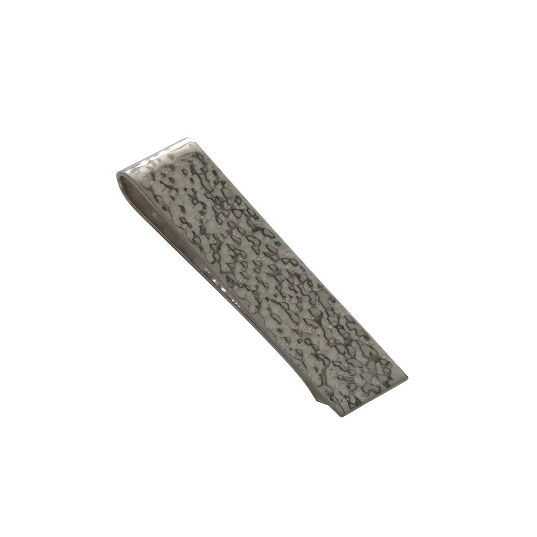 Sterling Silver Long Money Clip Hammered Handmade in Italy. Handcrafted ...