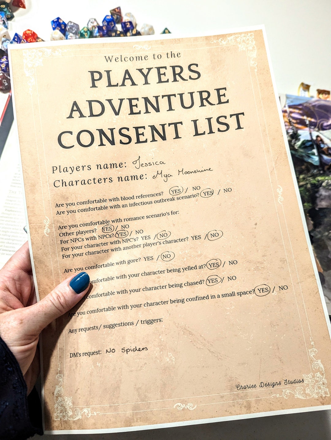 Printable Dungeon Players Consent List - Session 0/1 - RPG/ ROLEPLAY ...