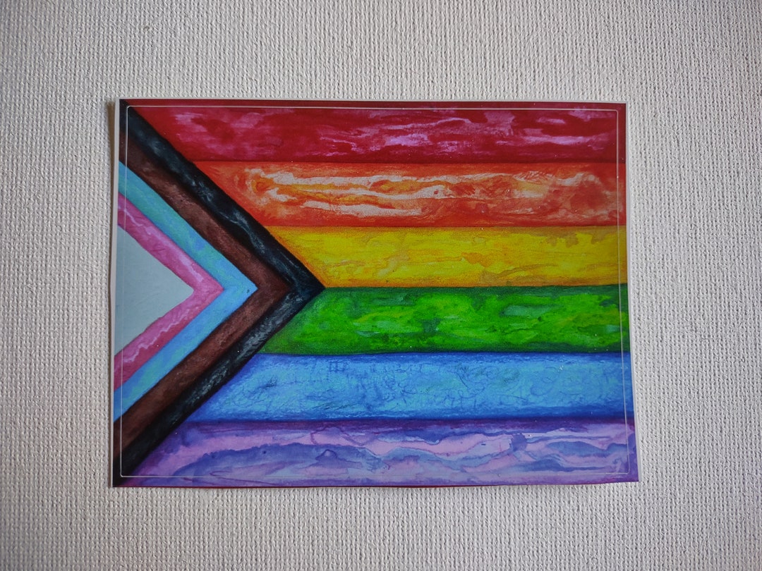 Progress Pride Flag Vinyl Decals in Two Sizes Handmade - Etsy