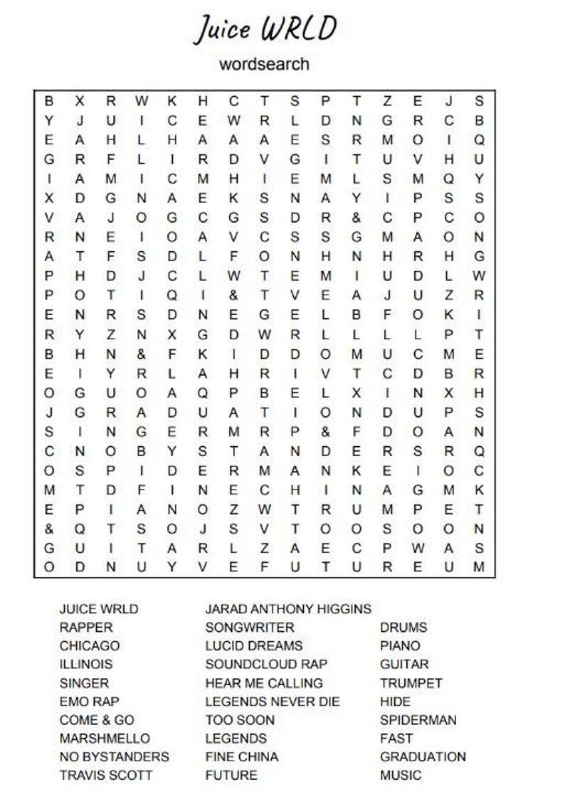 30 Printable Music Word Searches and 2 Music Crossword Puzzles for ...