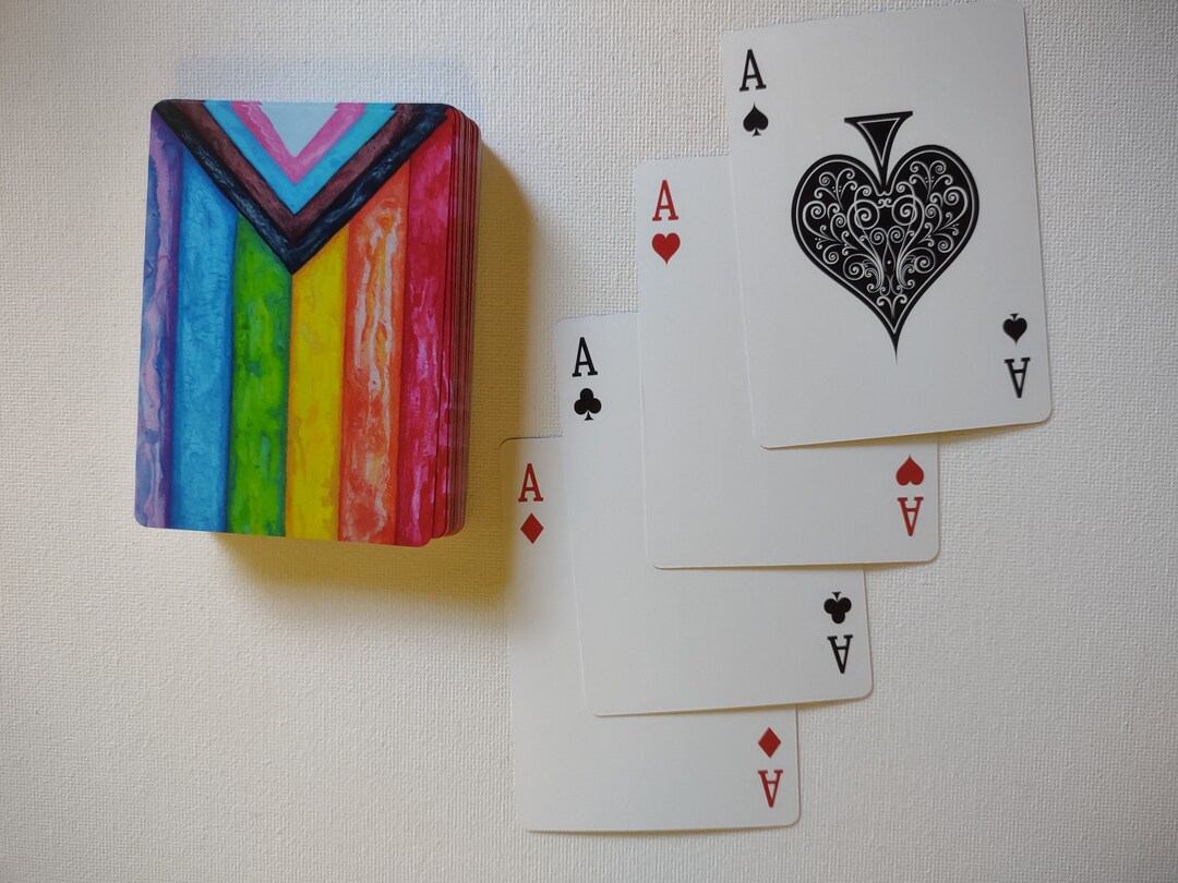 Progress Pride Flag Playing Cards: Watercolor Design, Complete Deck - Etsy