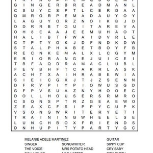 Music Word Search & Crossword Puzzles: Popular Artists (digital ...