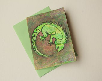 Lizard Card - Etsy