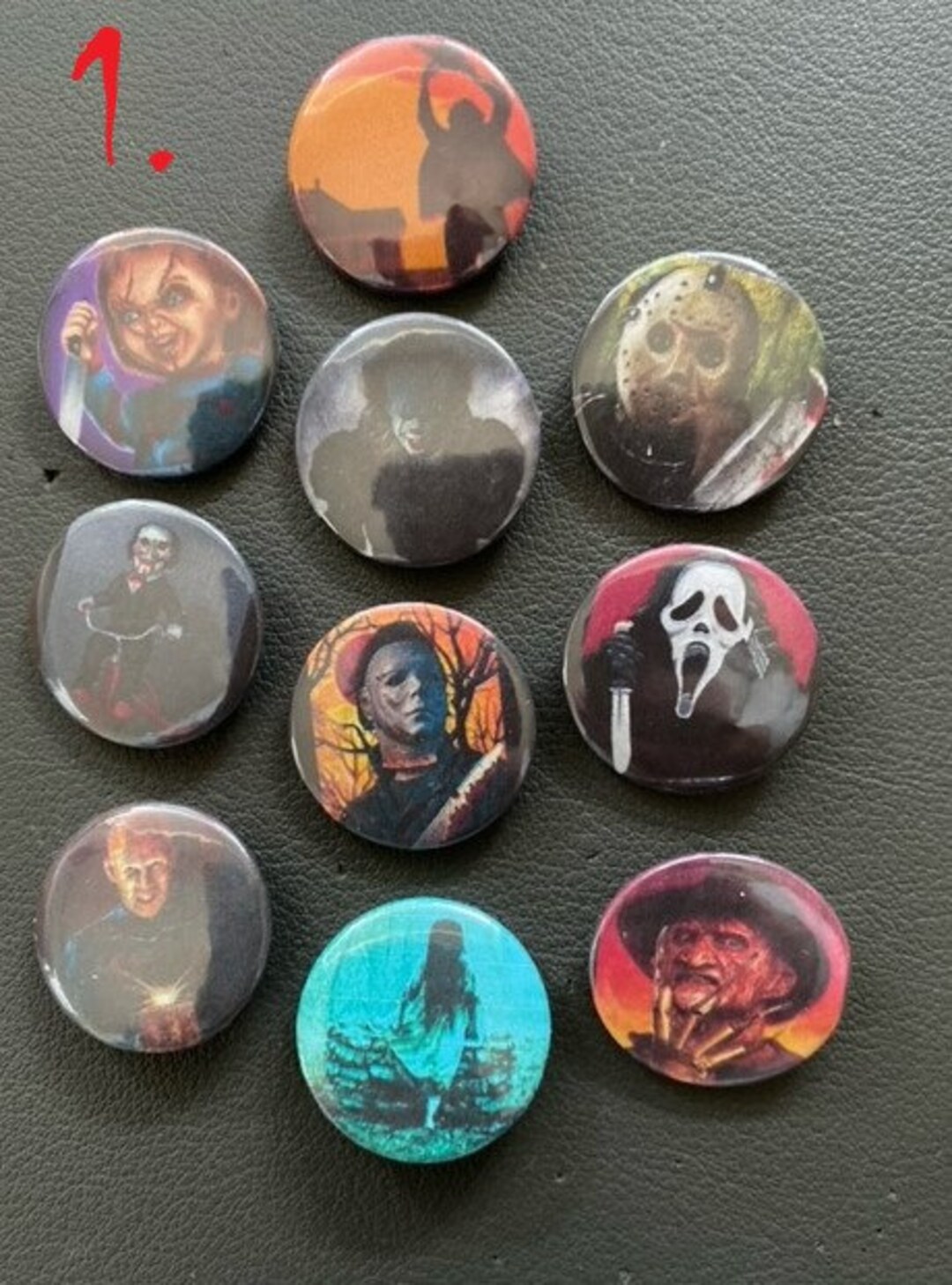 X10 - 1" Horror Movie Buttons, Modern Horror, Classic Horror - Etsy