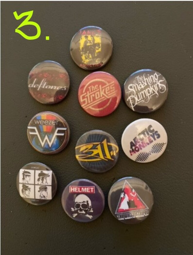 X10 - 1" Rock Band Buttons, 80's, Metal, Alternative - Etsy