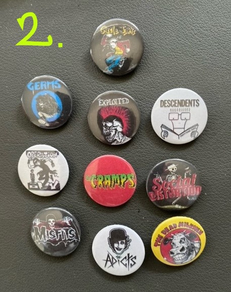 X10 - 1" Punk Rock Band Buttons - Etsy