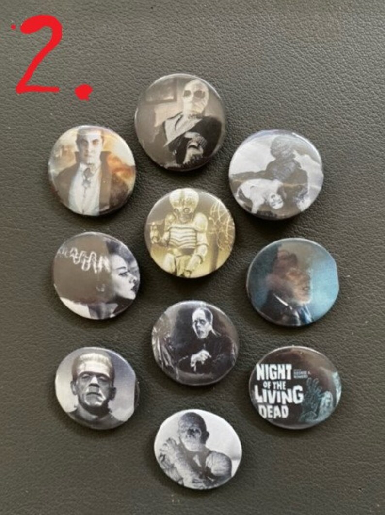 X10 - 1" Horror Movie Buttons, Modern Horror, Classic Horror - Etsy