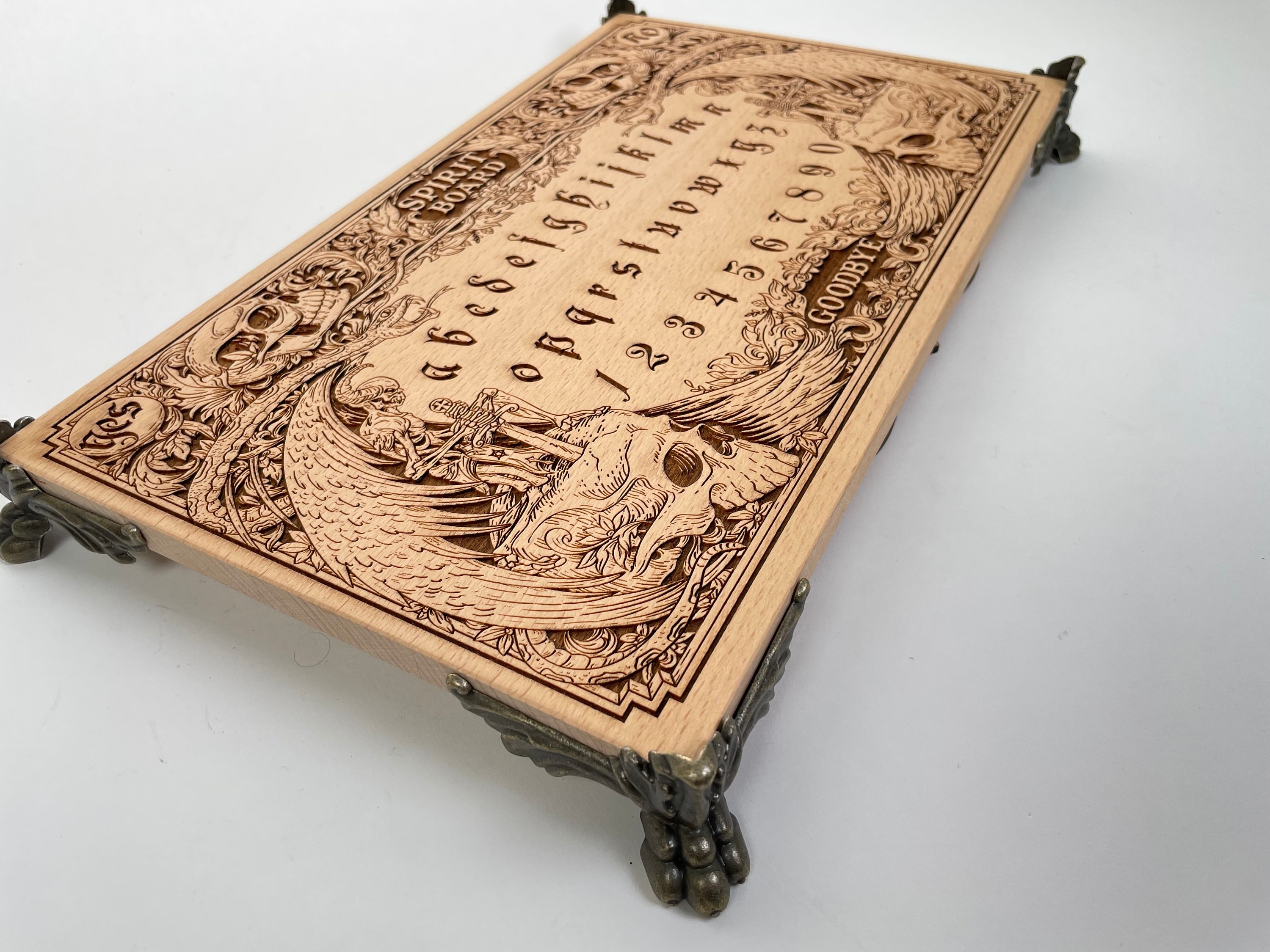 Ouija Board With Demons and Skulls Wooden Engraving Luxury Edition ...