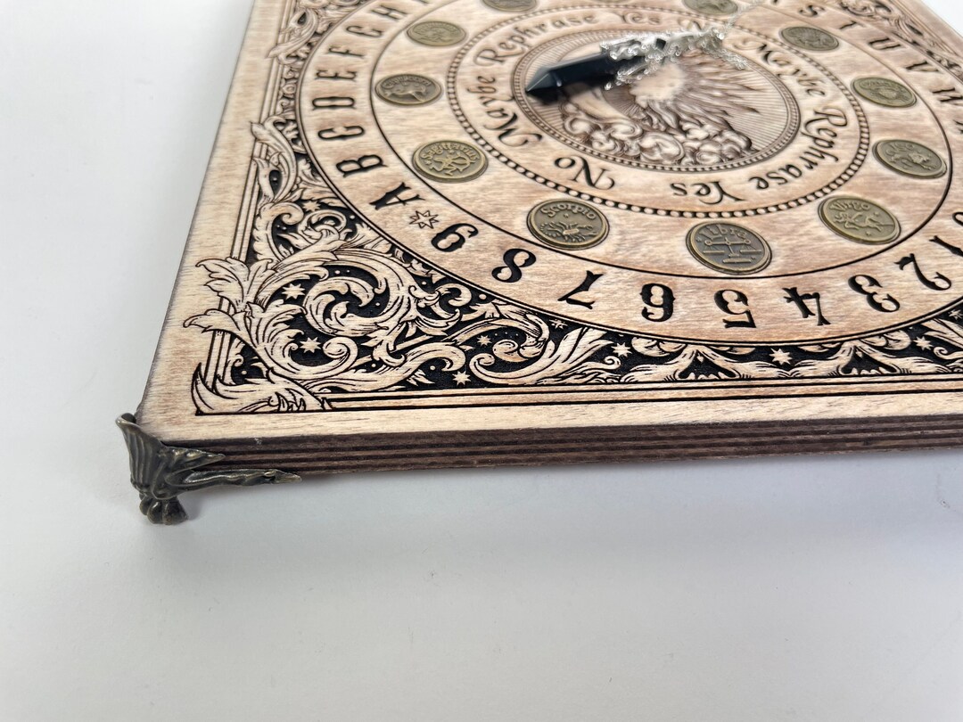 Pendulum Board With Zodiac Symbols Engraved on Wood , Divination Board ...