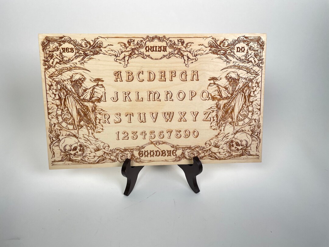 Ouija Board Wooden With Planchette , Gothic Wood Memento Mori Talking ...