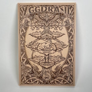 Yggdrasil Nine Realms, World Tree TREE OF LIFE, Norse Mythology Wall ...
