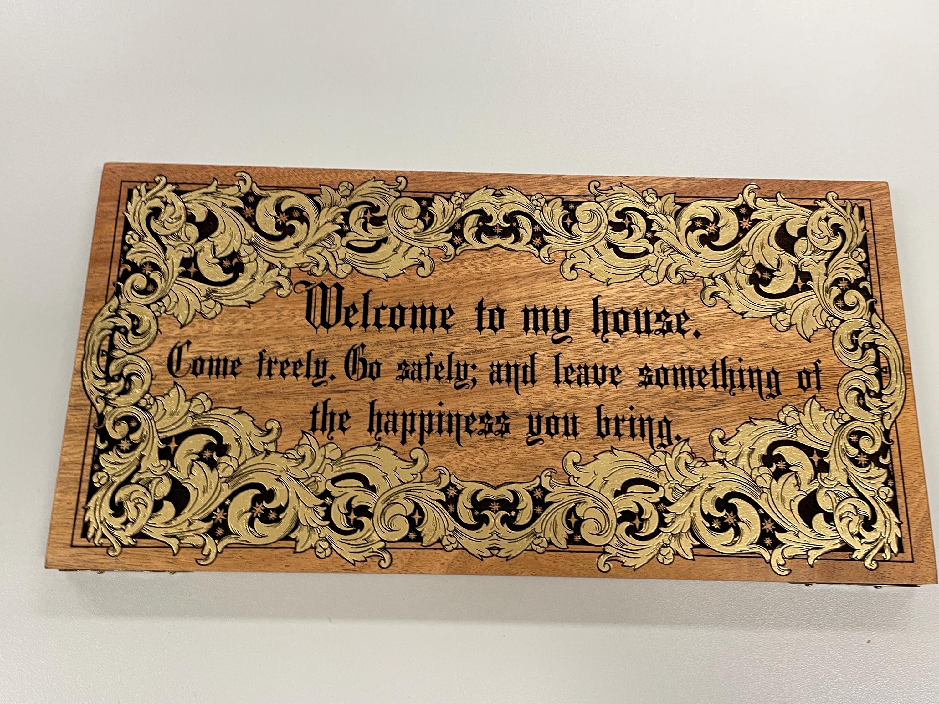 Bram Stoker Dracula Decor Welcome Sign Quote, Welcome to My House ...