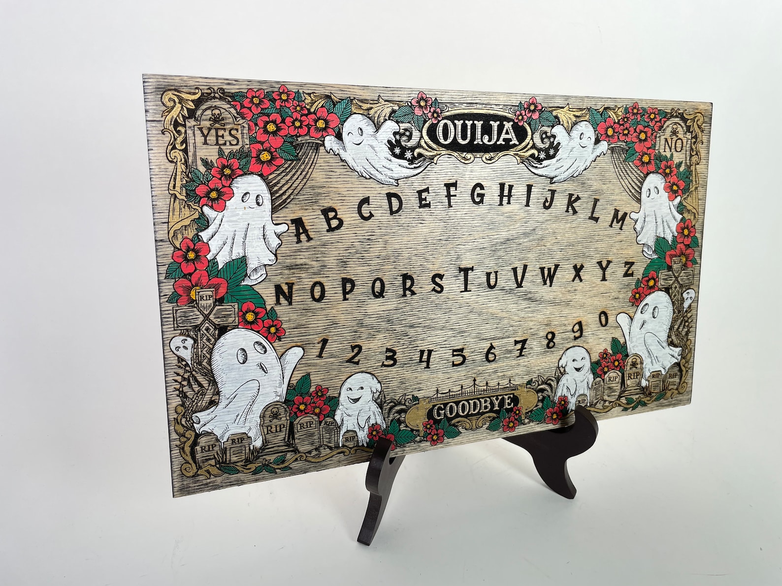 Ouija Board With Cute Ghost WALL DECOR Spooky Spirit Game With Cute ...