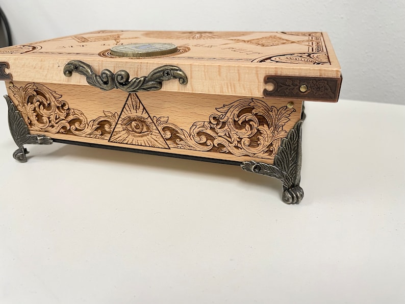 Freemason Tarot Deck Box Engraved, Freemason Gift, Mason Box, Freemason ...