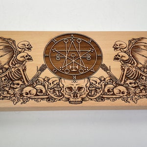 Altar Table Engraved With Sigil of Astaroth , Wooden Ritual Table, Ars ...