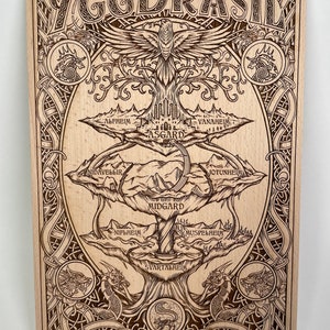 Yggdrasil Nine Realms, World Tree TREE OF LIFE, Norse Mythology Wall ...