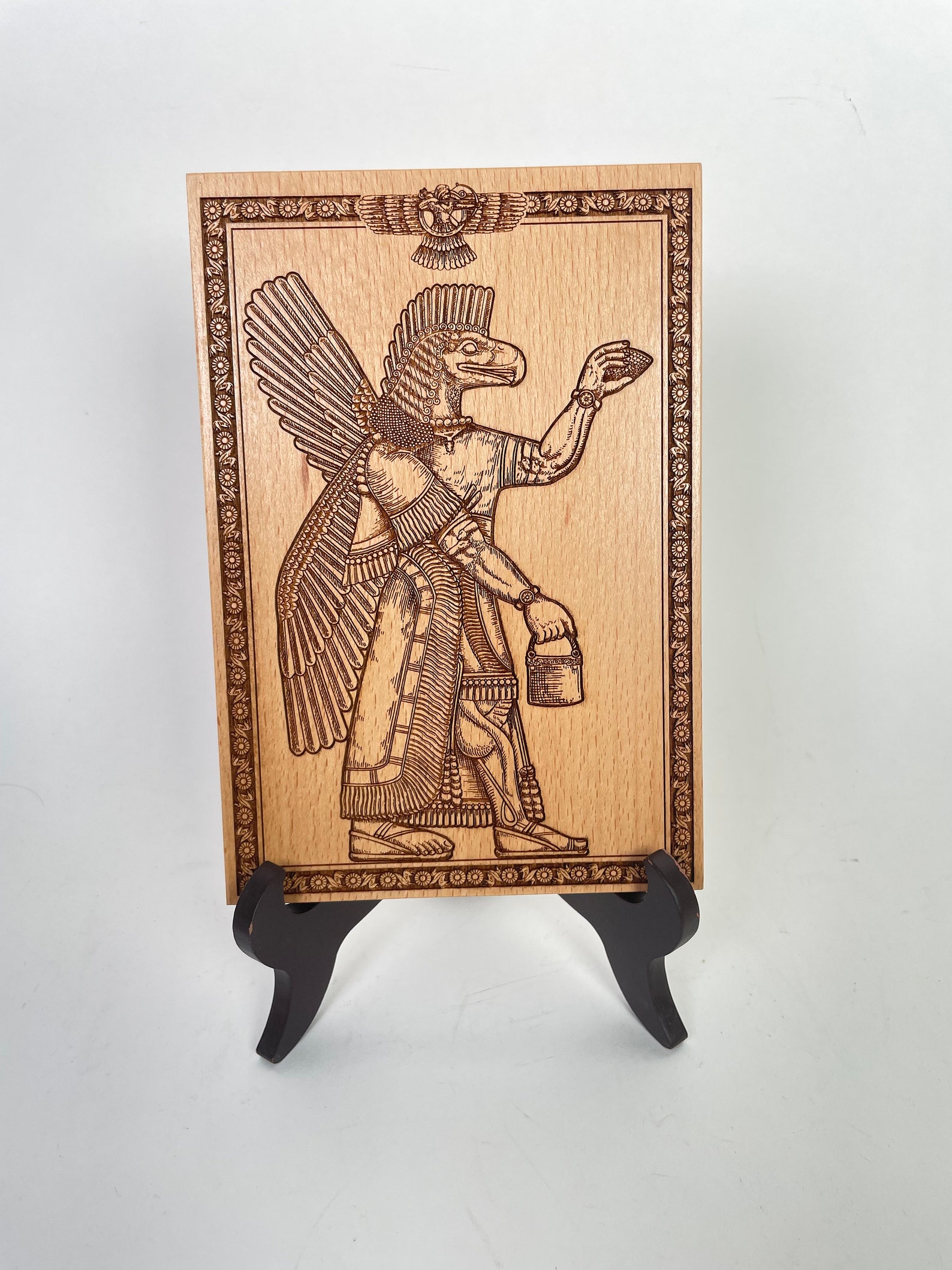 Anunnaki ,winged Sumerian God ,apkallu Board Engraved on Wood ,ancient ...