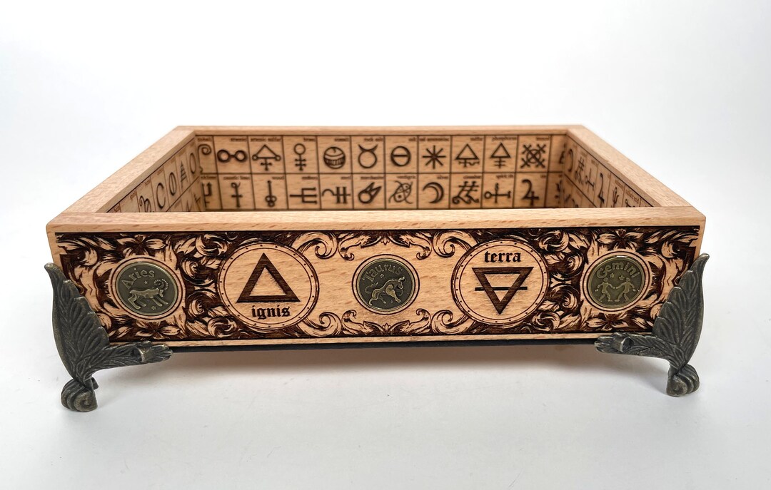 Alchemy Symbols Zodiac Signs Tarot Cards Holder Engraved , Alchemy ...