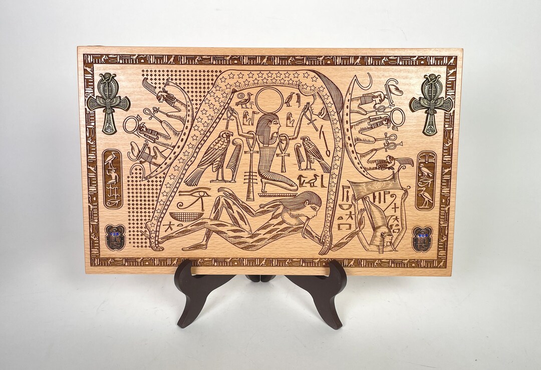 Egyptian Decor Metal Ankh and Scarab Nut the Egyptian Sky Goddess Wall ...