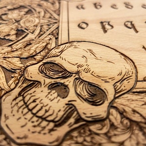 Luxury Ouija Board Box With Demons and Skulls Wooden Engraving, Wood ...