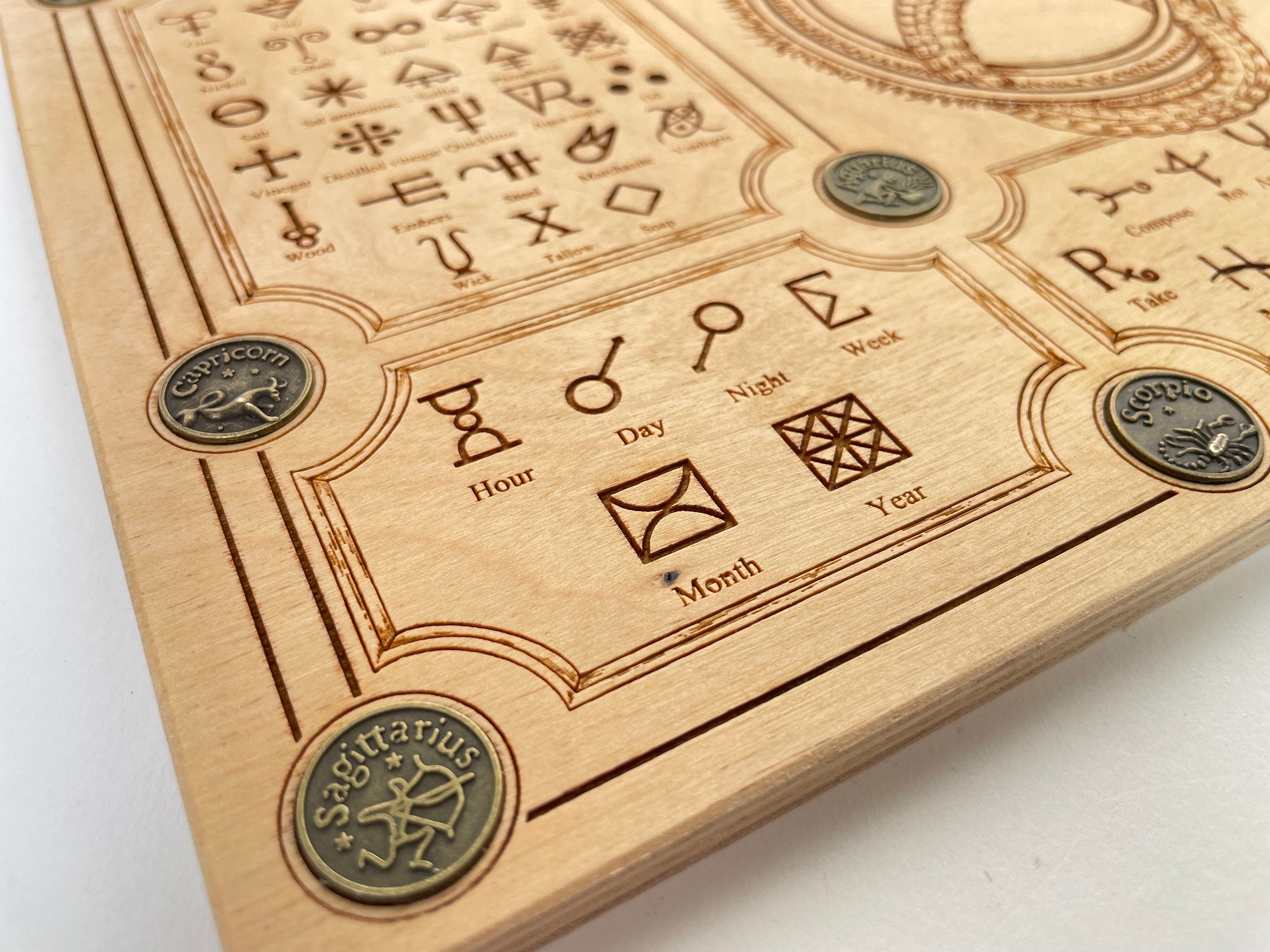 Alchemy Periodic Table Alchemy Symbols Board Engraved on Wood as ...