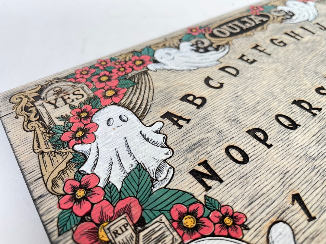Ouija Board With Cute Ghost WALL DECOR Spooky Spirit Game With Cute ...