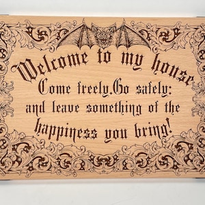 Bram Stoker Dracula Quote Welcome Sign Wall Decor Welcome to My House ...