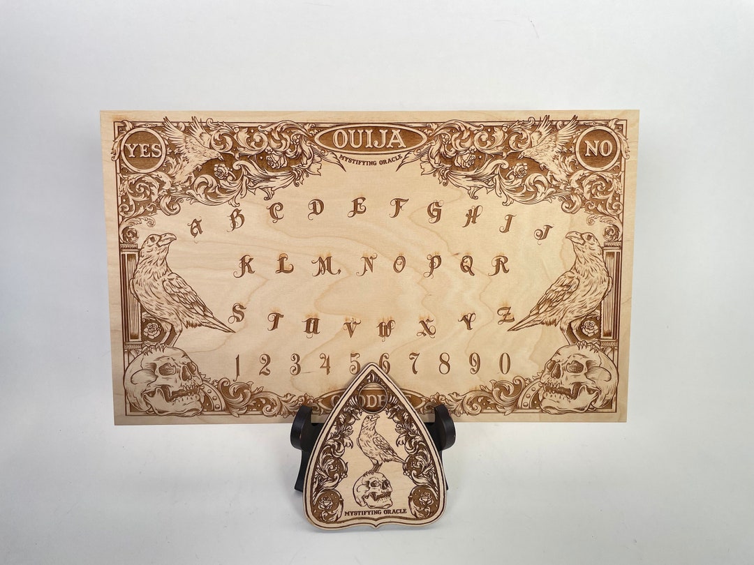 Raven Ouija Board Engraved With Gothic Elements in Wood ,gothic Raven ...