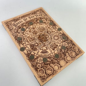 Wheel of the Year Wiccan Wall Decor With Moon Phases and Metals Zodiac ...
