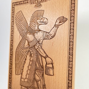 Anunnaki ,winged Sumerian God ,apkallu Board Engraved on Wood ,ancient ...