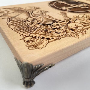 Lilith Altar Wooden Ritual Table Engraved on Wood ,altar Offering Table ...