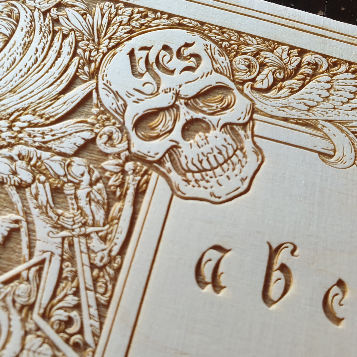 Ouija board with demons and skulls wooden engraving wood | Etsy