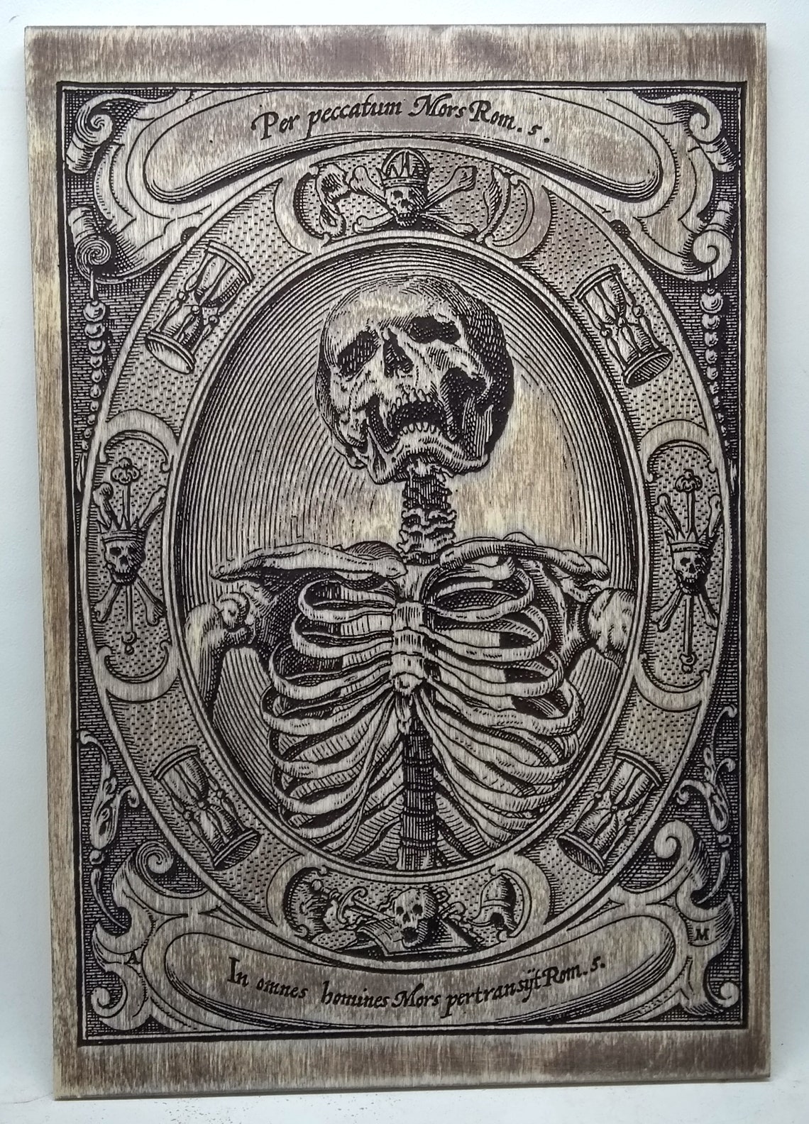 Memento Mori Decor Gothic Wall Decor, Macabre Wall Art Wood Engraving ...