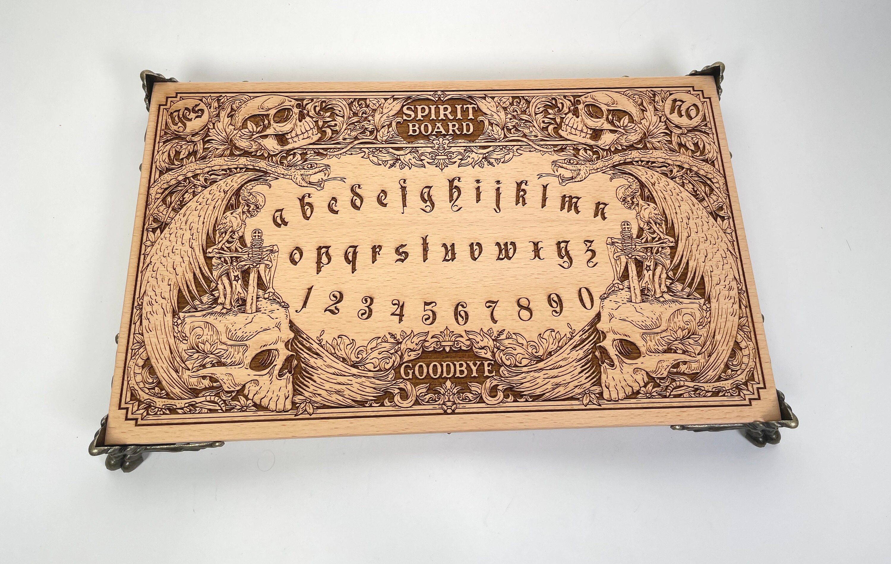 Ouija Board With Demons and Skulls Wooden Engraving Luxury Edition ...