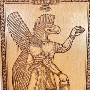 Anunnaki ,winged Sumerian God ,apkallu Board Engraved on Wood ,ancient ...