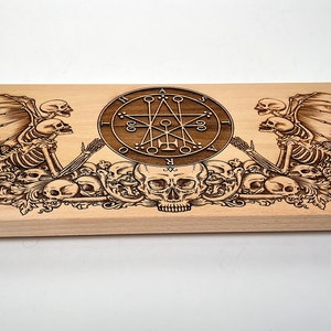 Altar Table Engraved With Sigil of Astaroth , Wooden Ritual Table, Ars ...